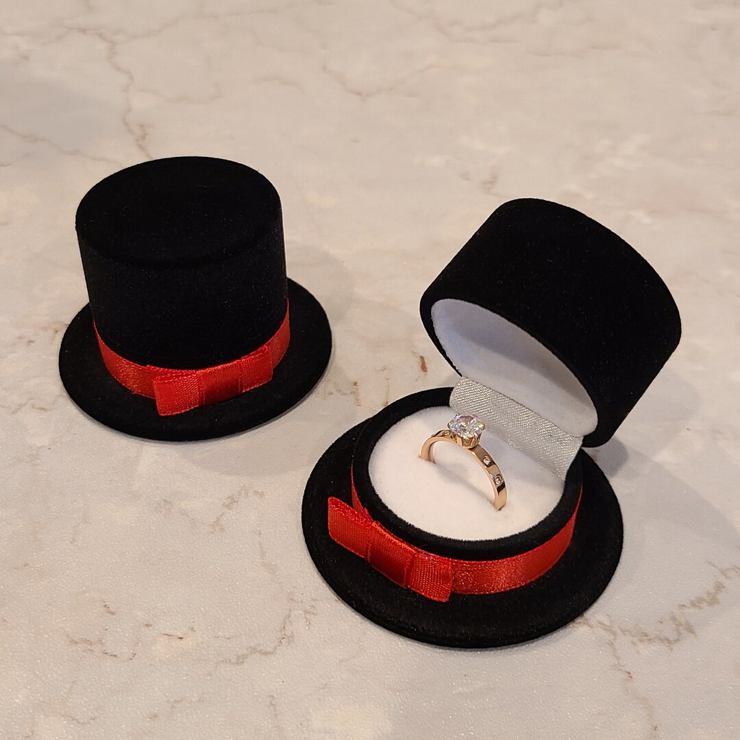 Top Hat Ring Box | Gift Box | Jewelry Box | Proposal Box | Ring Box ...