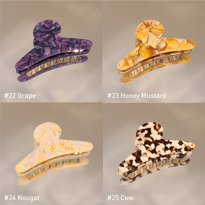 French Hair Claw Large Tortoise Shell Acetate Jaw Clip | Etsy