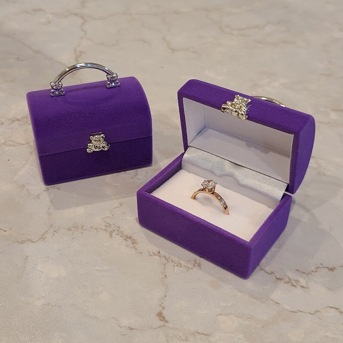 Purple Chest Ring Box Gift Box Jewelry Box Proposal Box - Etsy