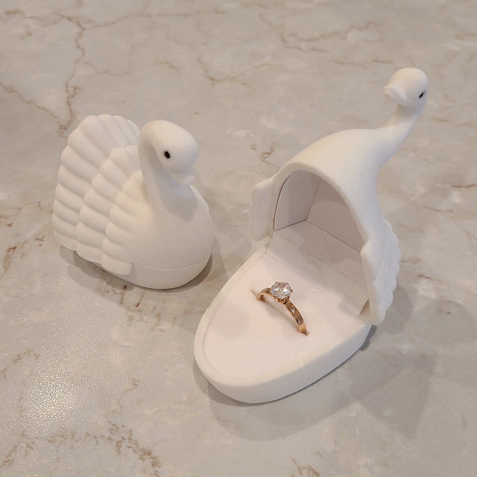 White Swan Ring Box Gift Box Jewelry Box Proposal Box - Etsy