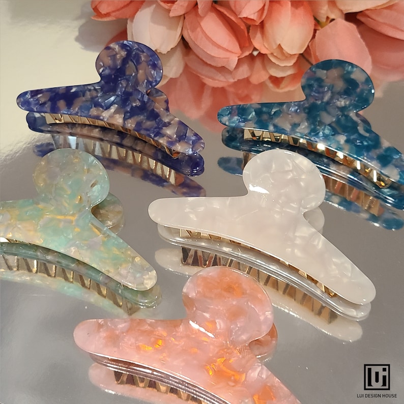 French Hair Claw Large Tortoise Shell Acetate Jaw Clip | Etsy