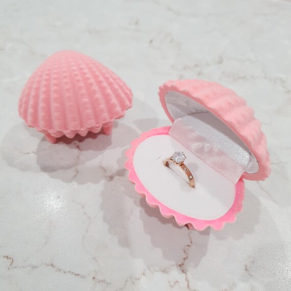 Clam Shell Ring Box Gift Box Jewelry Box Proposal Box - Etsy