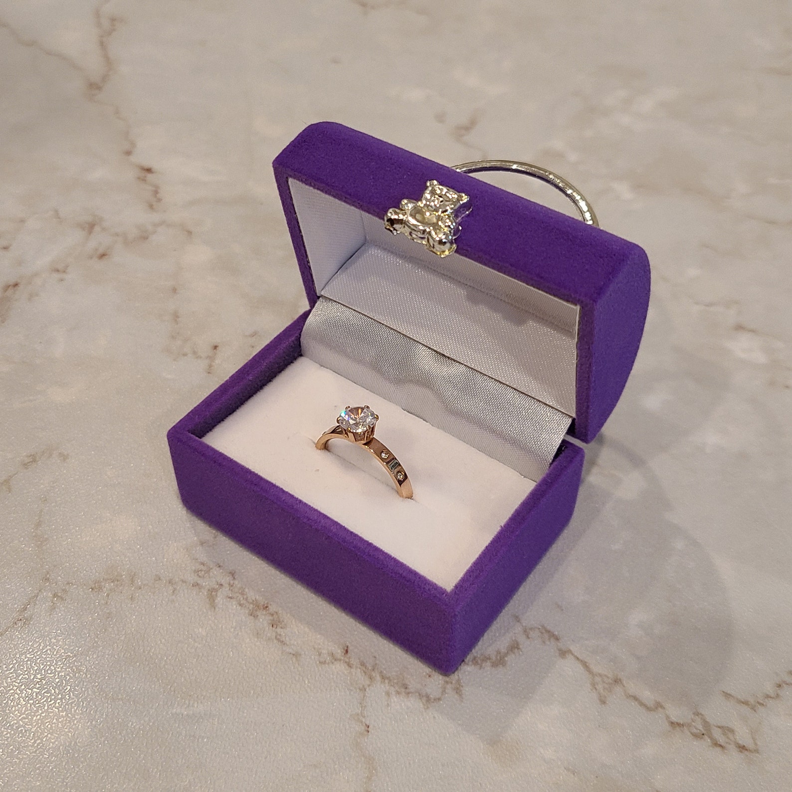 Purple Chest Ring Box Gift Box Jewelry Box Proposal Box - Etsy