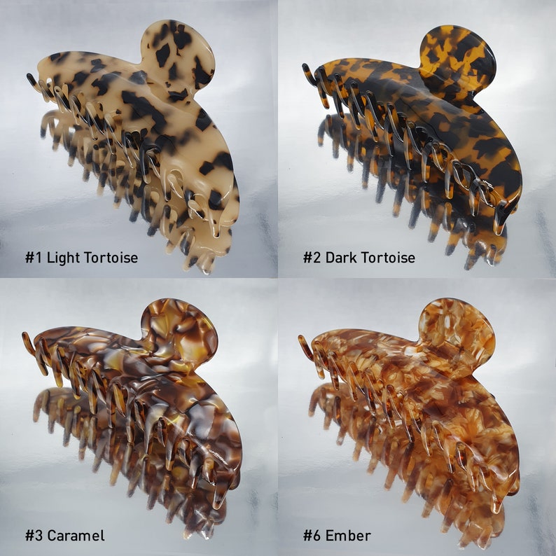 Sapphire Large Acetate Tortoise Shell Jaw Hair Clip | Etsy