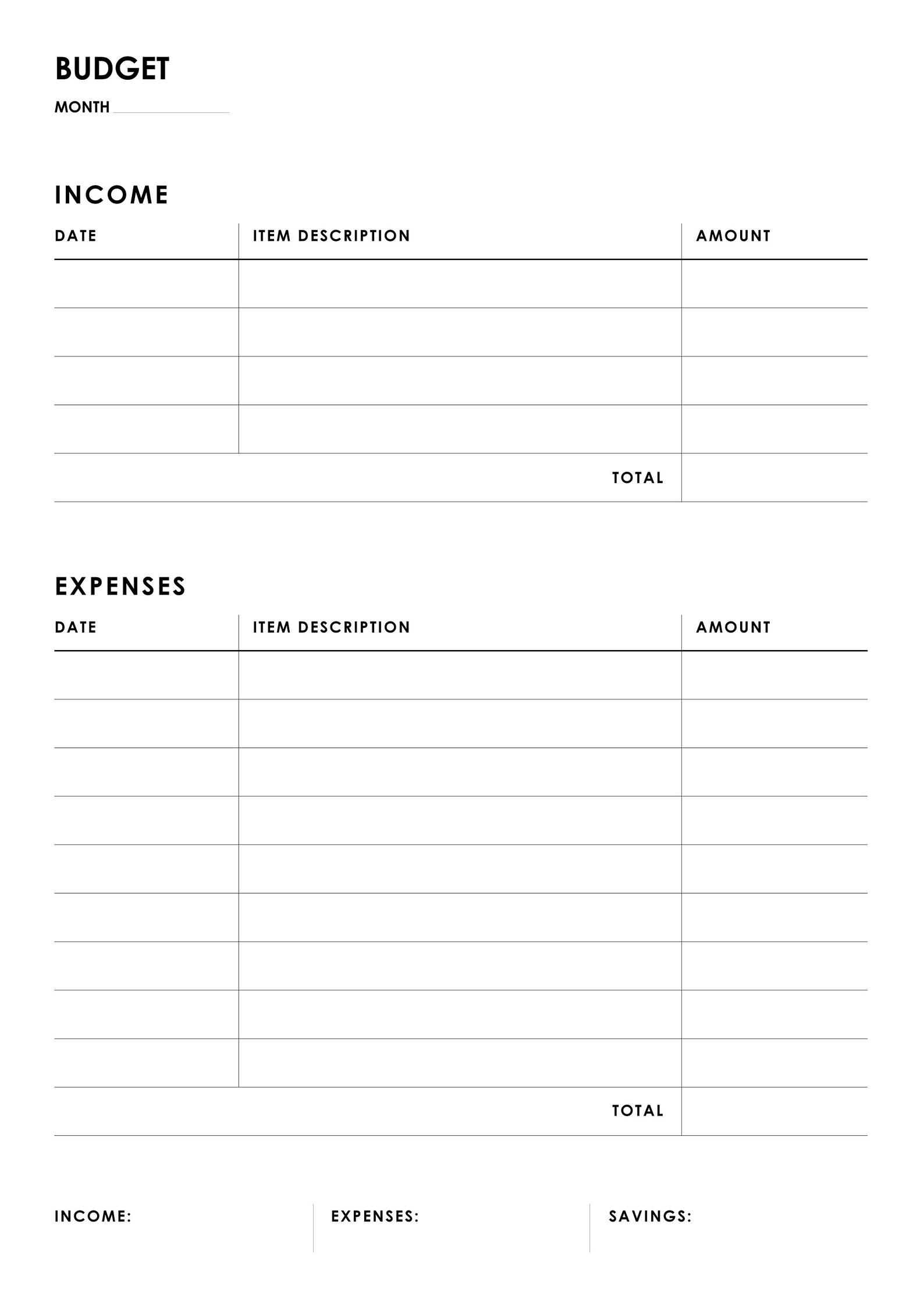 Minimal Budget Tracker Modern Planner Page Instant PDF - Etsy