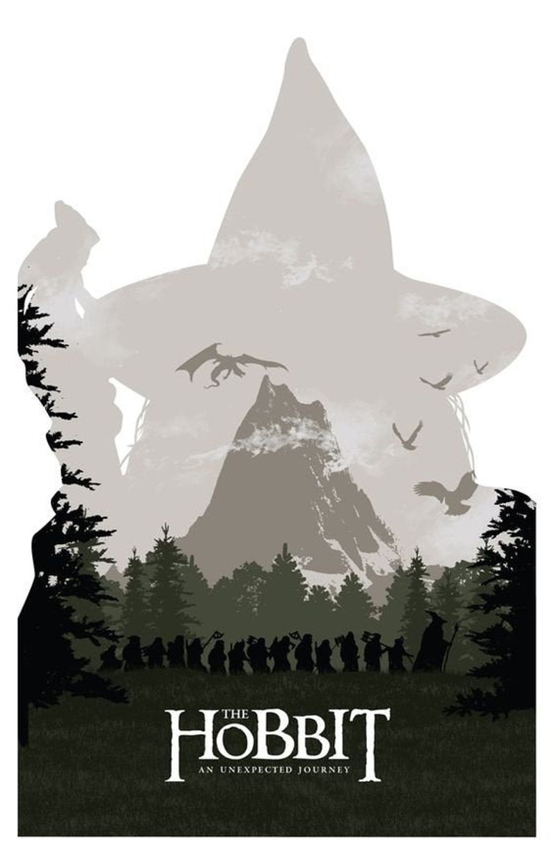 The Hobbit Minimal Poster LOTR Art Full Page poster decor | Etsy