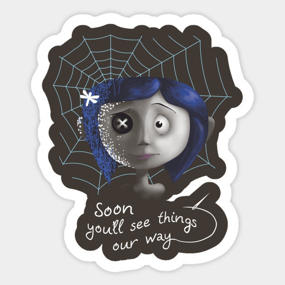 Coraline Vinyl Sticker Halloween Stickers Tim Burton | Etsy