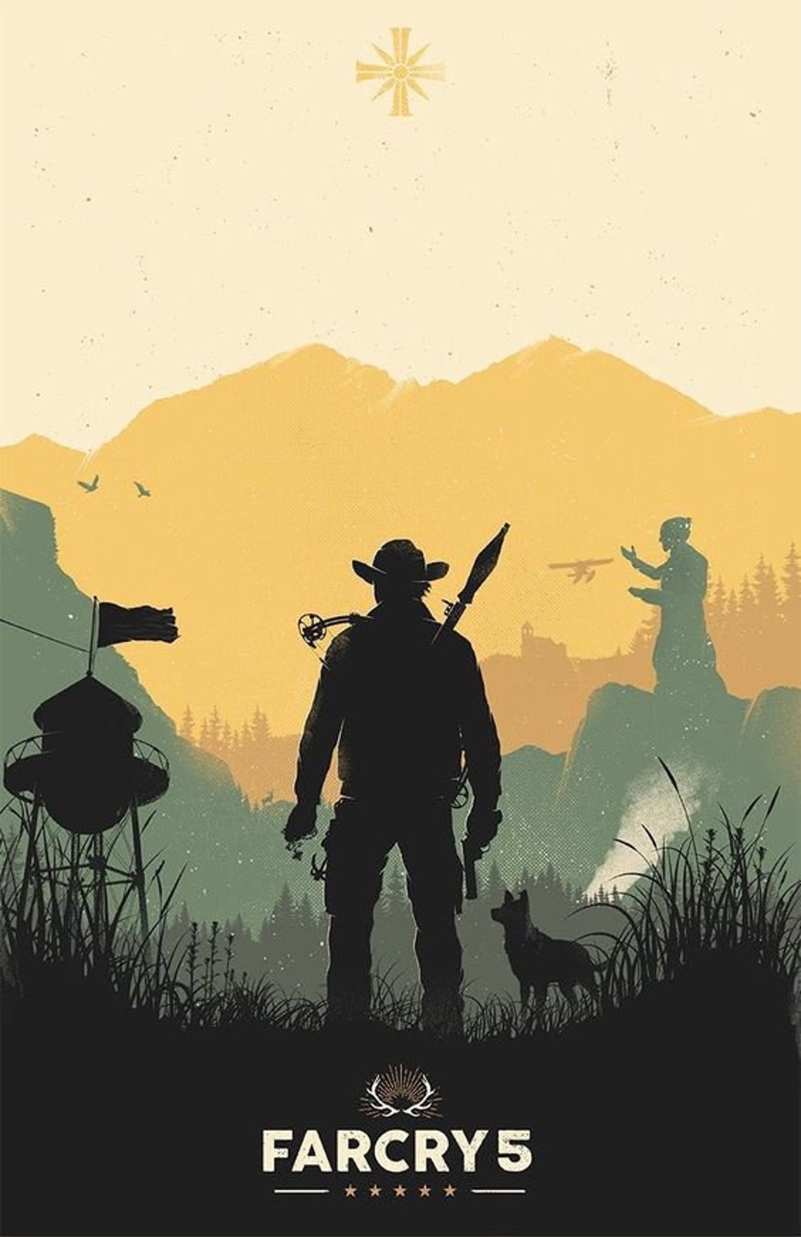 Far Cry 5 Minimal Poster Shooting FPS Game Art Full Page | Etsy