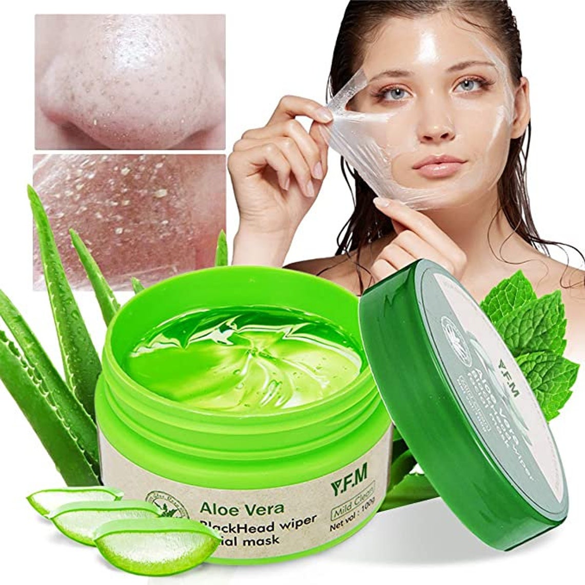 Aloe Mask Aloe Vera Peel Off Blackhead Remover Mask Facial Etsy
