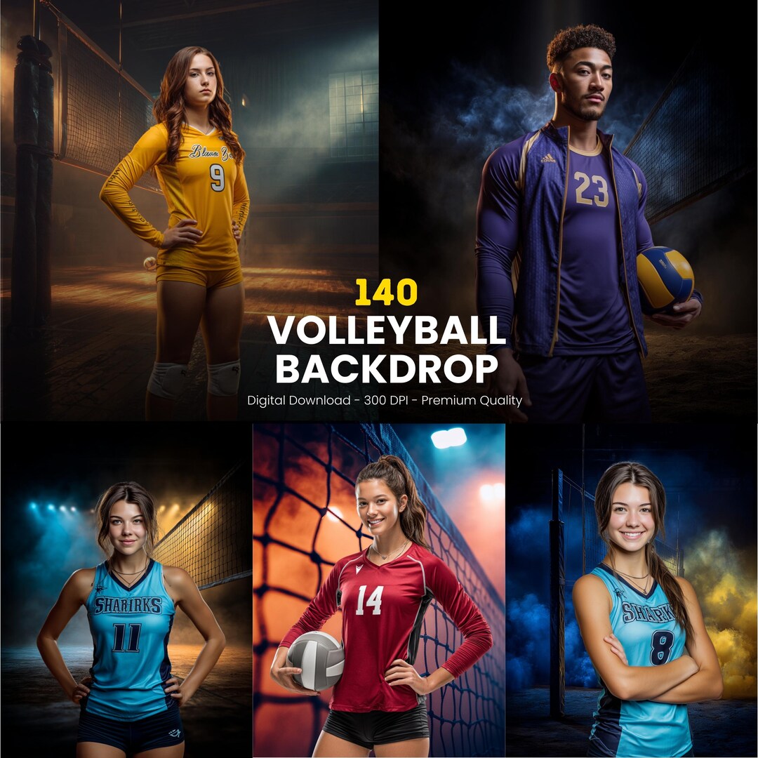 Volleyball Digital Backdrops: Sports Poster & Banner Backgrounds (JPG ...