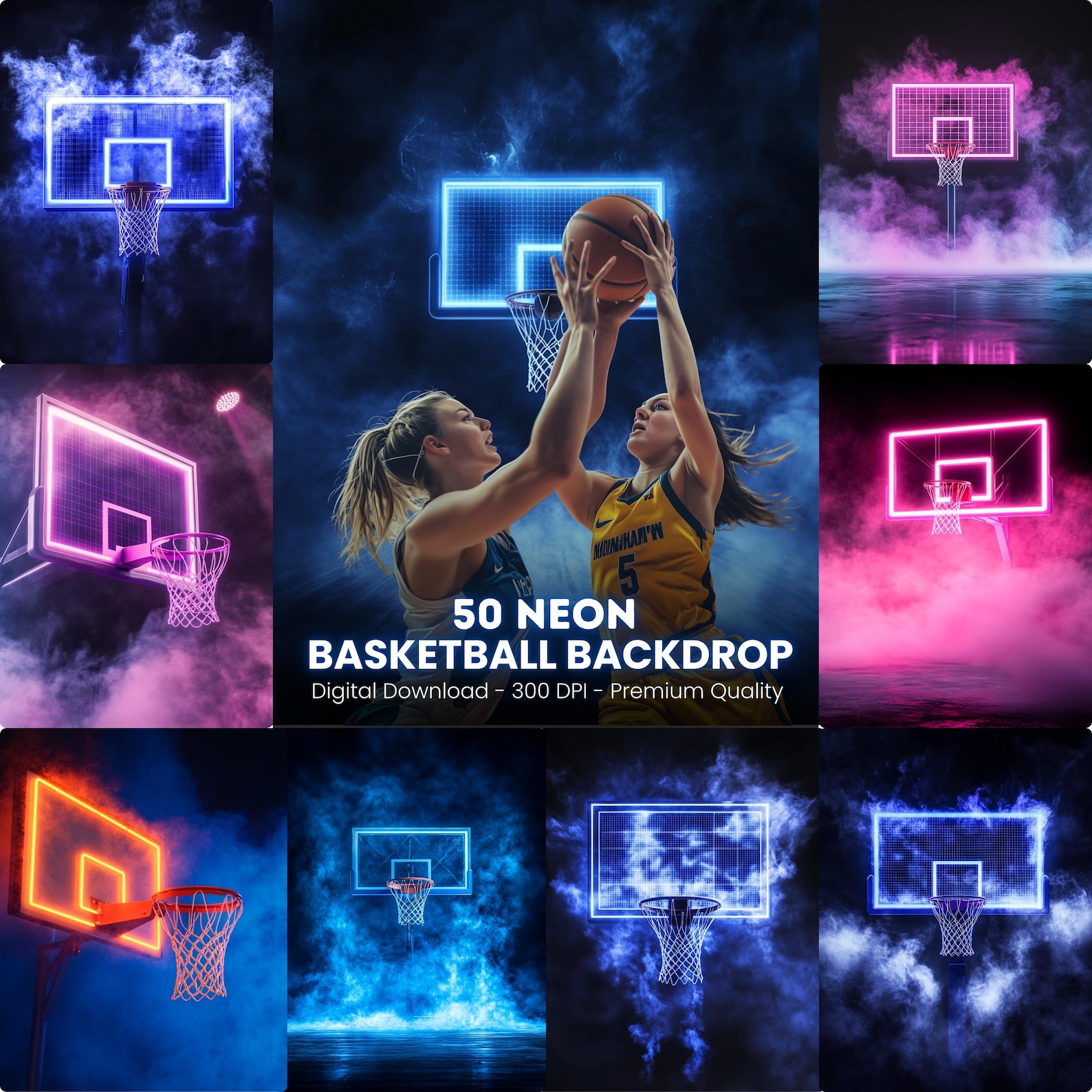 54 Basketball Digital Backdrops for Sports Photography, Basketball ...