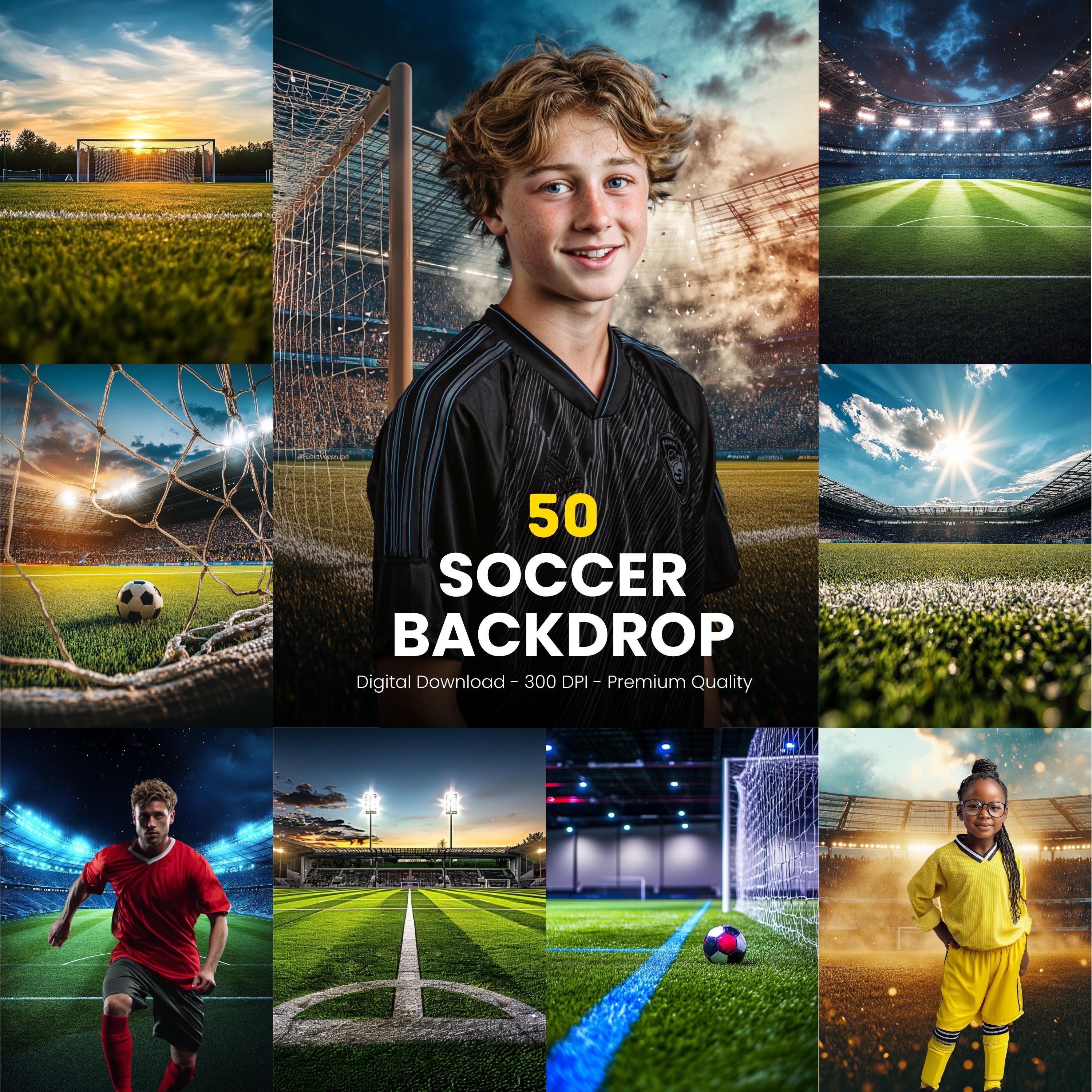 Soccer Photography Backdrop: Sports Banner, Senior Portraits (JPG File ...
