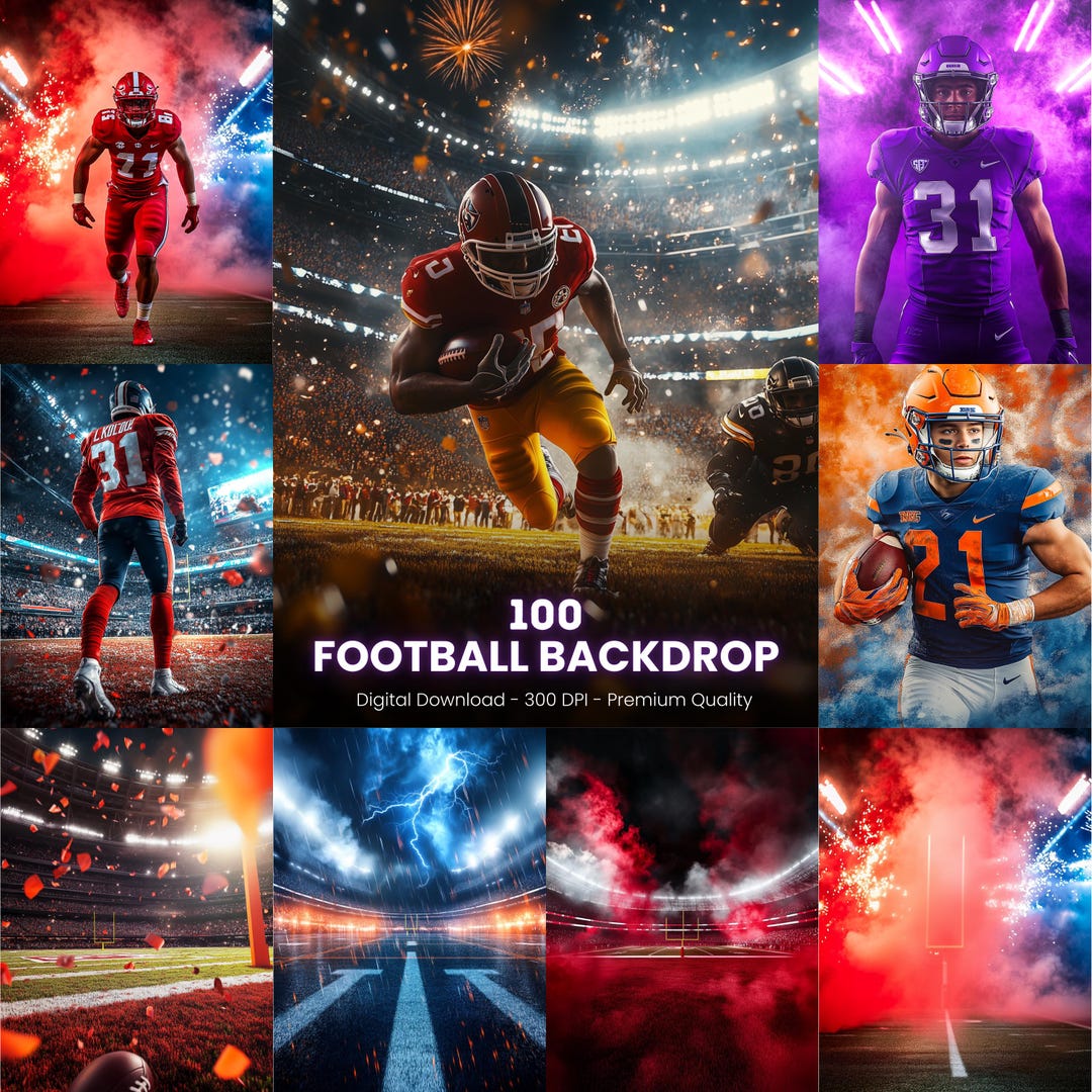 100 Football Photography Backdrops: Sports Banner & Senior Portraits ...