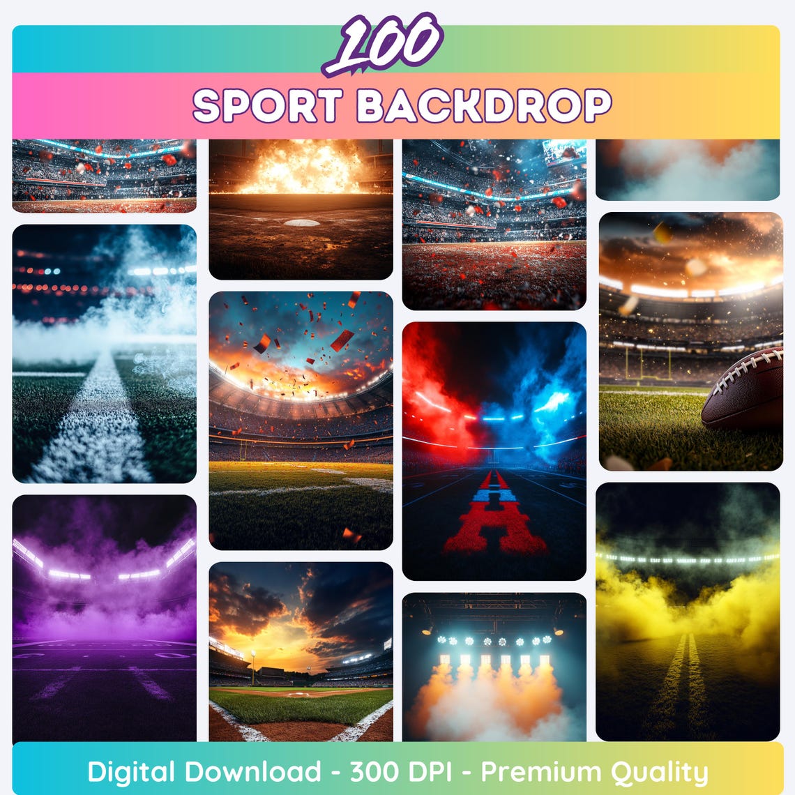 100 Football Photography Backdrops: Sports Banner & Senior Portraits ...