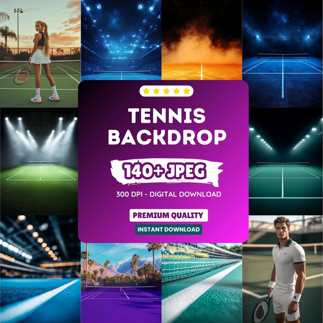140 Tennis Background Sport Digital Backdrop Tennis Backdrop Sports ...