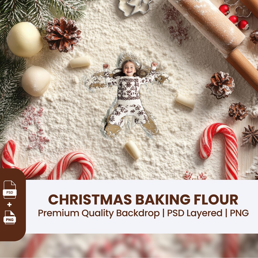 Christmas Baking Flour Angels Digital Backdrop Photography, Snow Angel ...