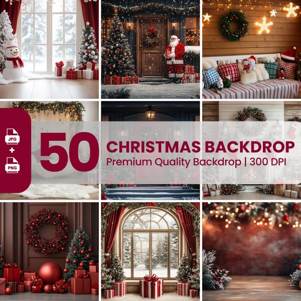 Christmas Digital Backdrop - Etsy
