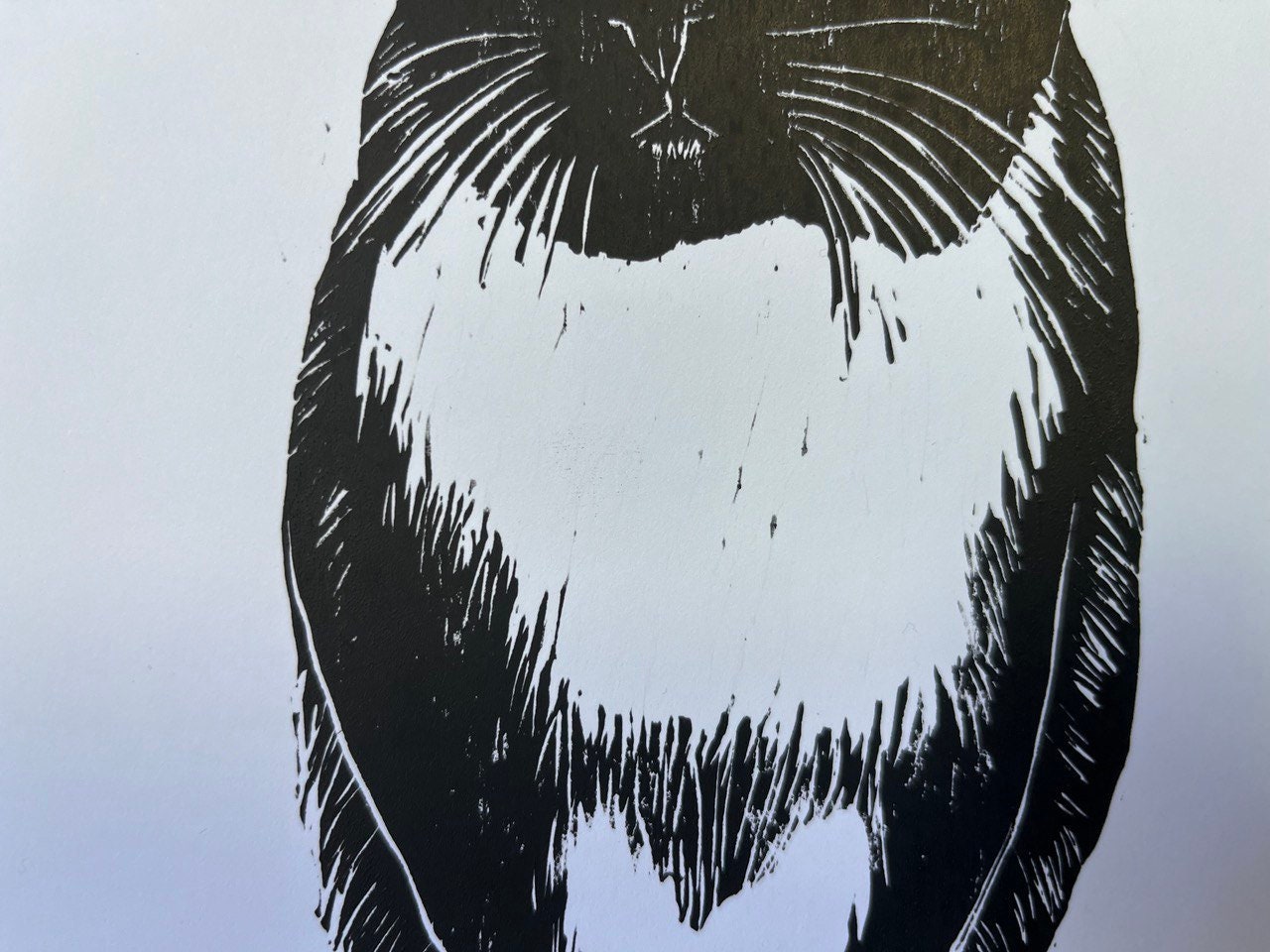 Mojo the Cat| Original Linocut| Tuxedo Cats| Printmaking Cat Art Print ...