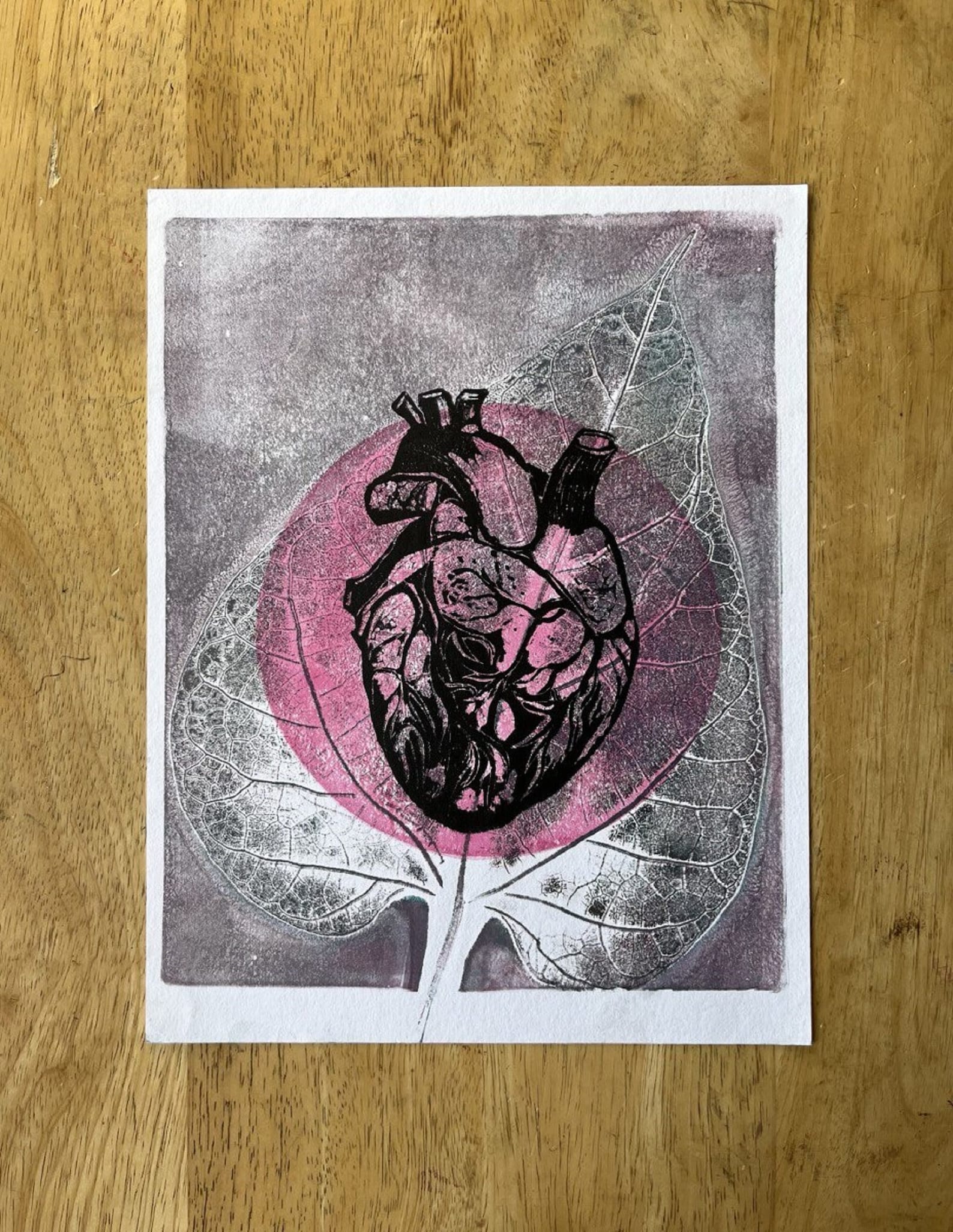 Original Linocut & Monoprint| Fine Art Printmaking| Heart Series| #72 ...