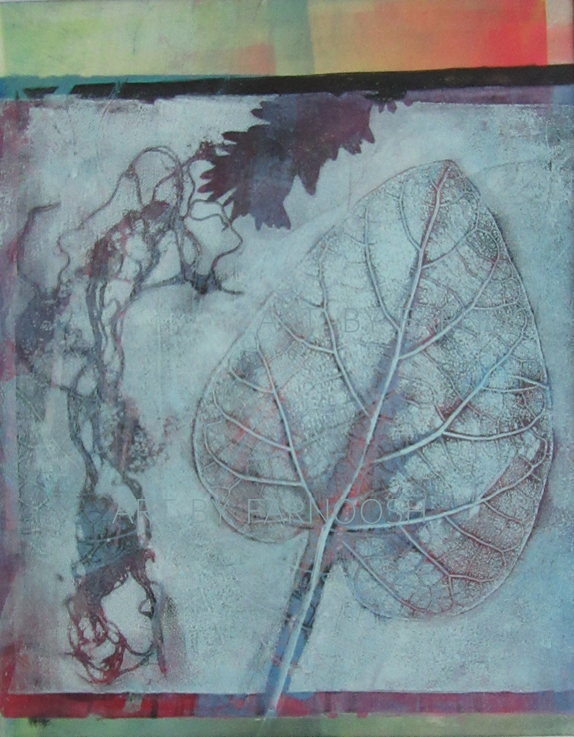 Original Monoprint| Fine Art Printmaking| Song of the Leaf |#28 |11"x ...