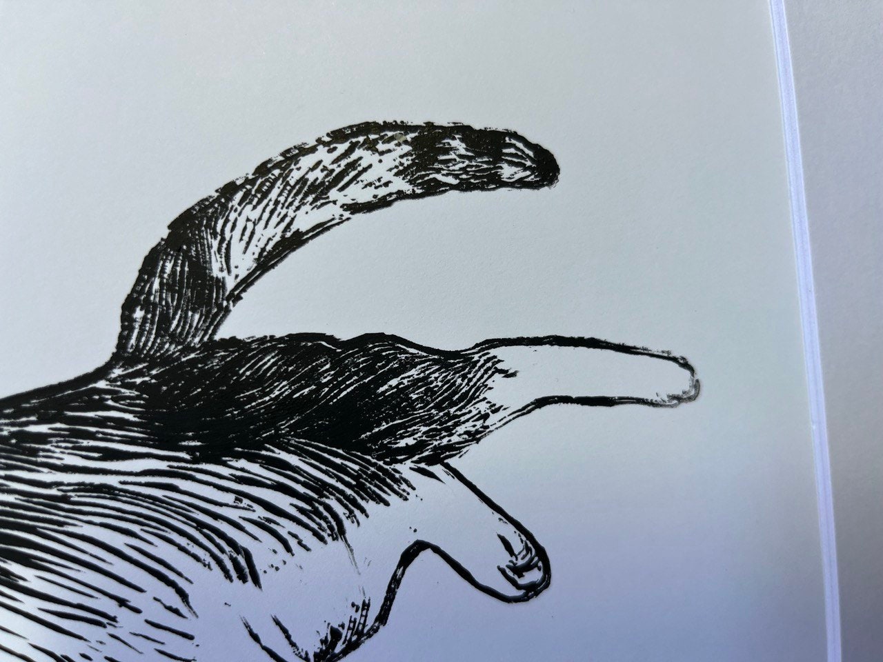 Sleepy Cat Original Linocut Tuxedo Cats Printmaking Cat Art Print 19A ...