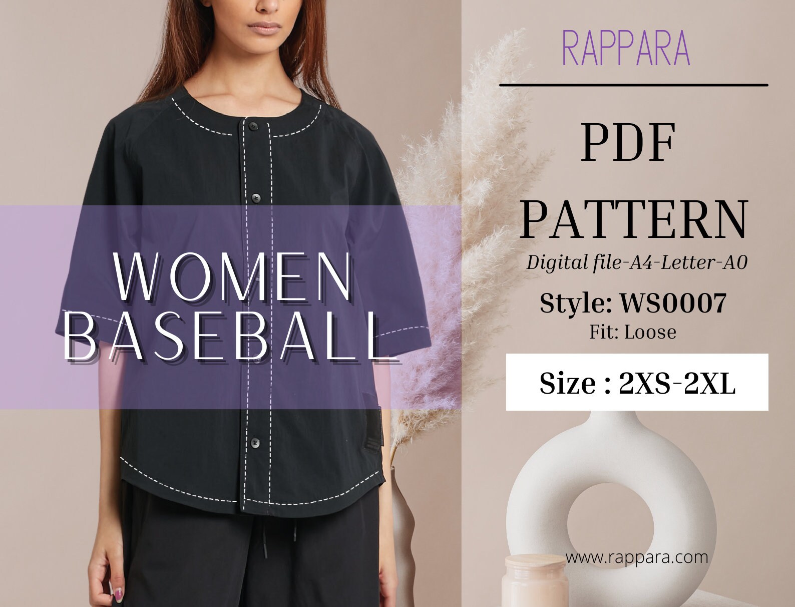 Women Baseball PDF Sewing Pattern Sizes 2XS-2XL - Etsy Australia