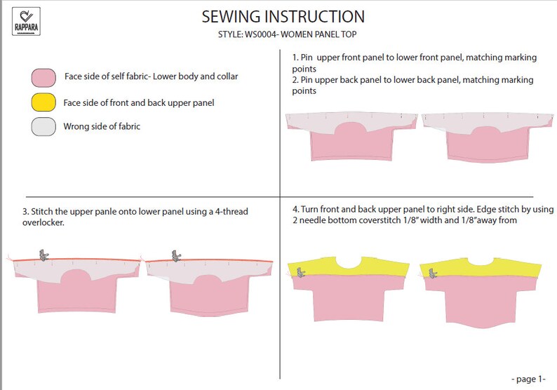 Women Panel Top PDF Sewing Pattern Sizes 2XS-3XL - Etsy Australia
