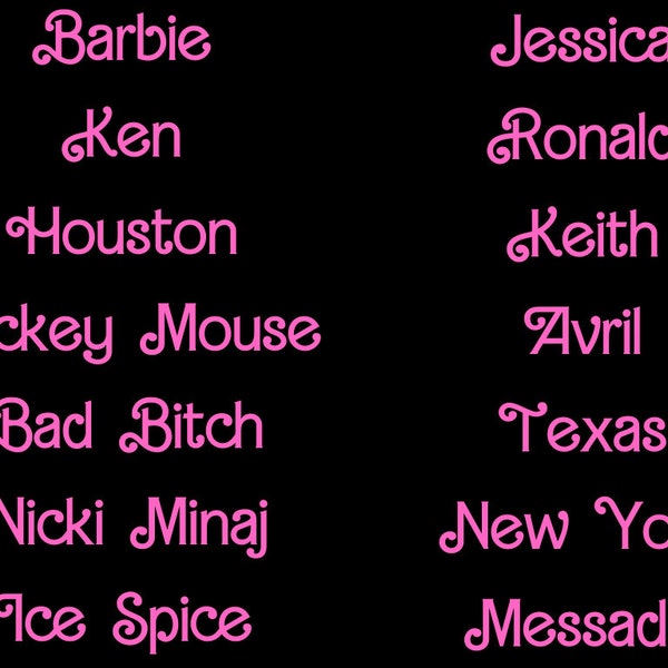 Barbie Silhouette Font - Etsy