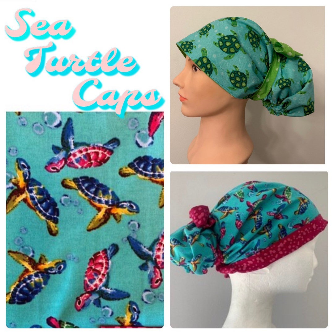 Sea Turtles Scrub Cap W/wo Mask Buttons - Etsy