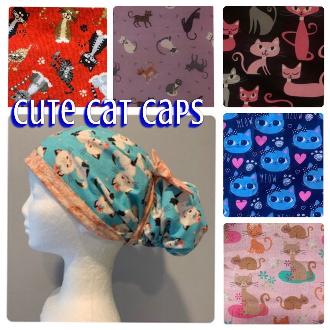 Katzen Scrub Caps Wählen Sie Ihren Druck - Etsy.de