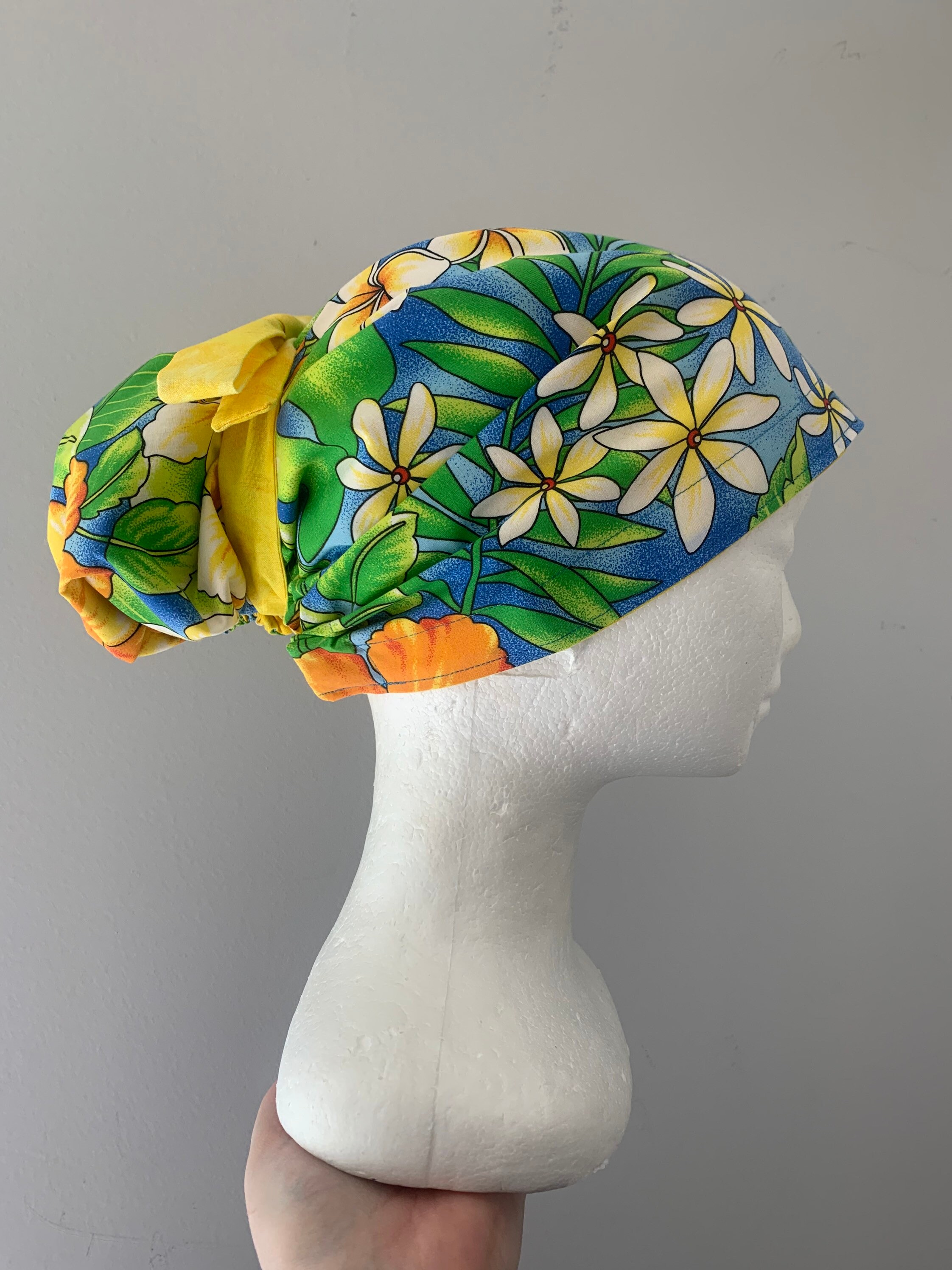 Hawaiian Hibiscus Print Scrub Caps | Etsy
