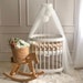 ONLY Beige Baby Crib Canopy With Pompoms: Nursery Decor, Crib Baldachin ...