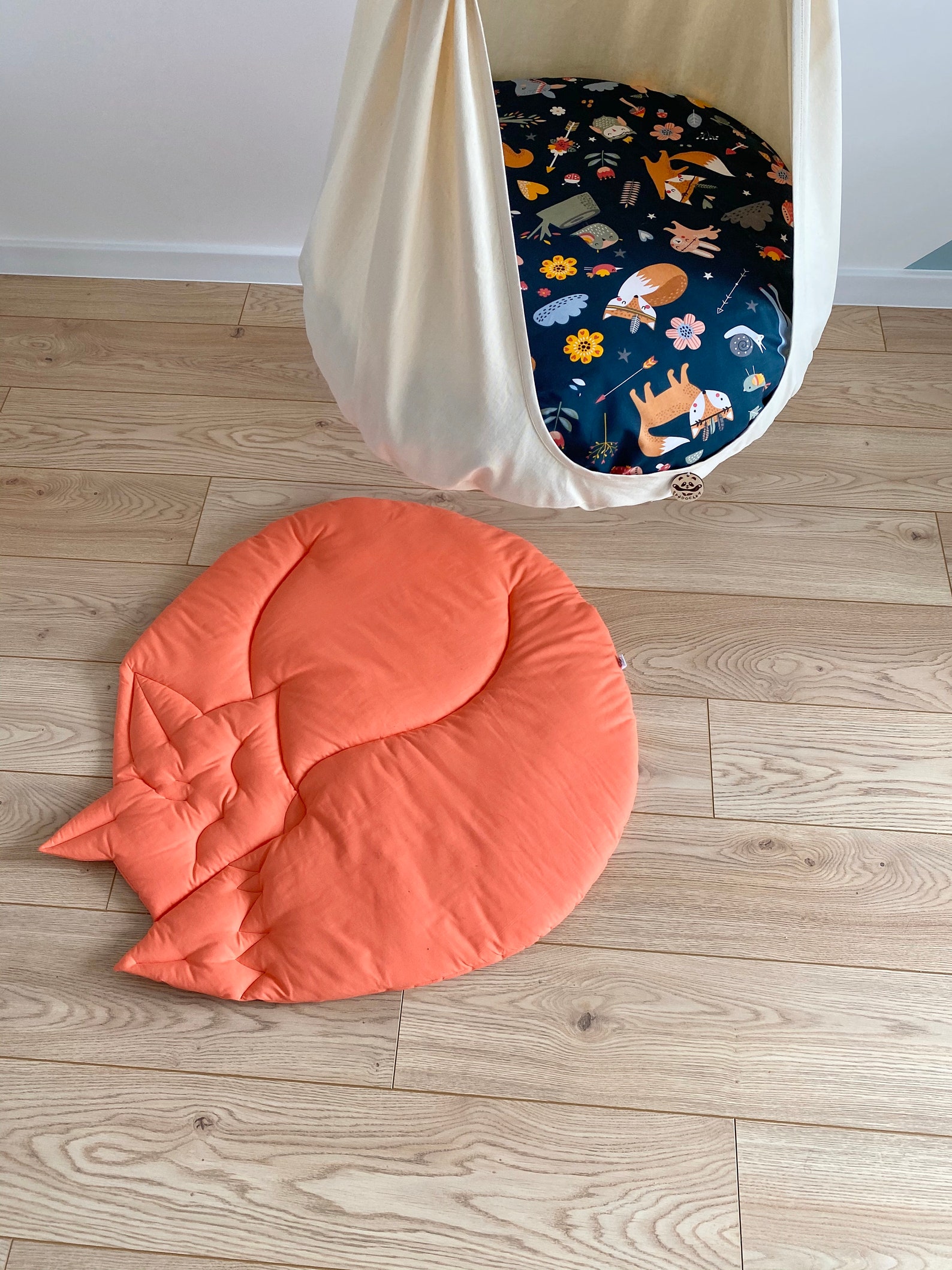 Fox Play Mat From Natural Cotton, Rug for Nursery, Forest Nursery Decor ...