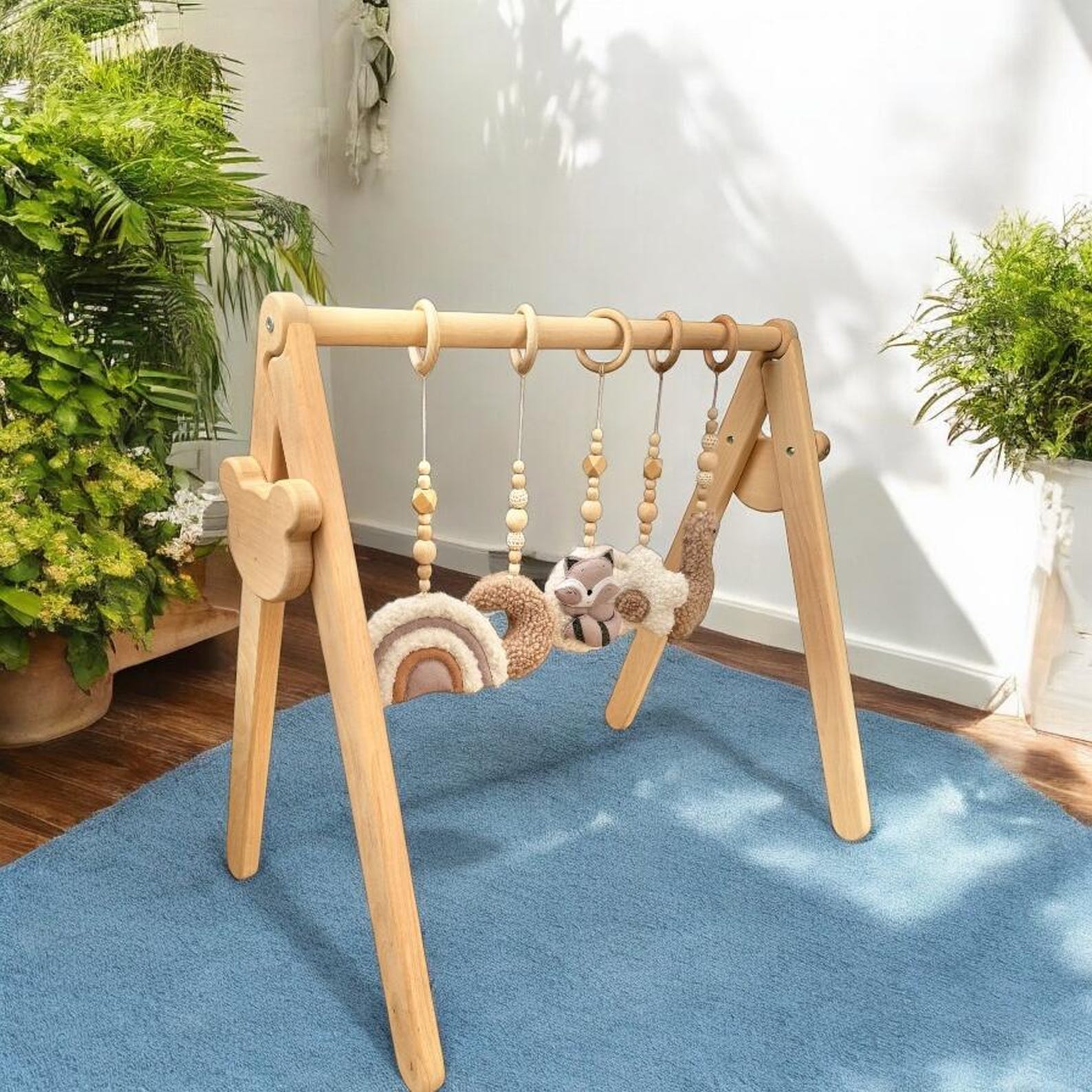 Handmade Boucle Baby Gym Toys: Sensory Rattle Set - Etsy