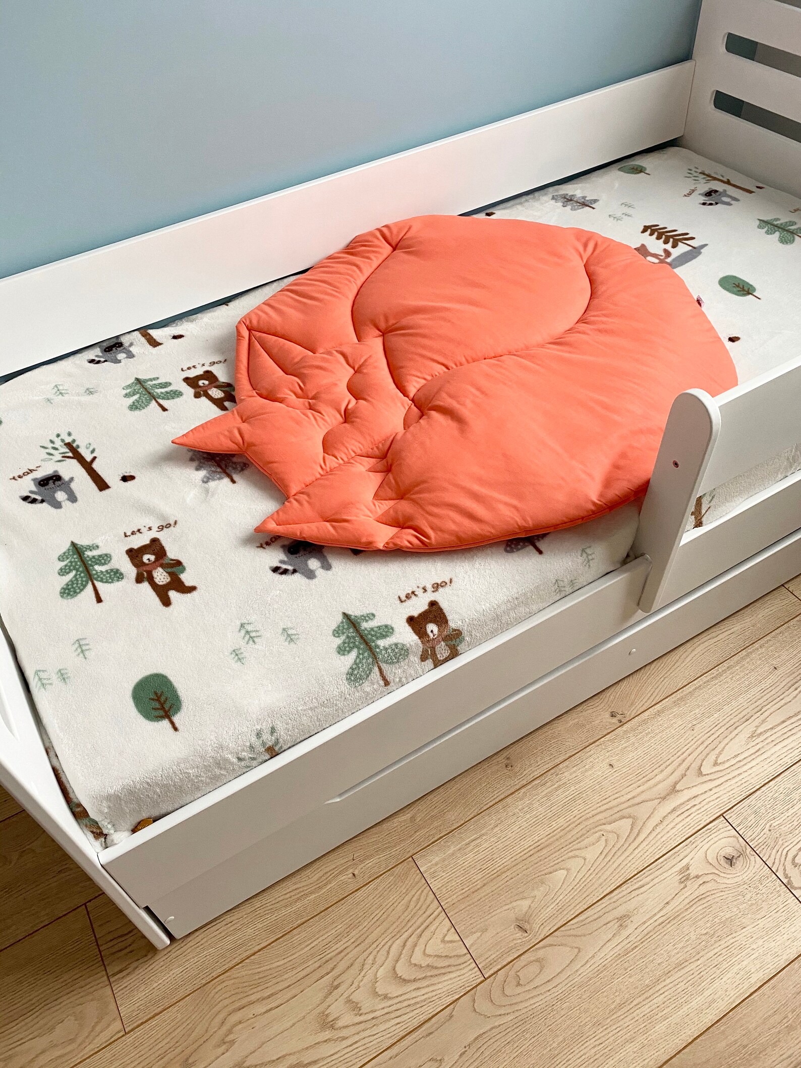 Fox Play Mat From Natural Cotton, Rug for Nursery, Forest Nursery Decor ...