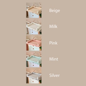 Changing Mat in Fabric, Beige Cotton Changing Pad, Pad With Long Pillow ...