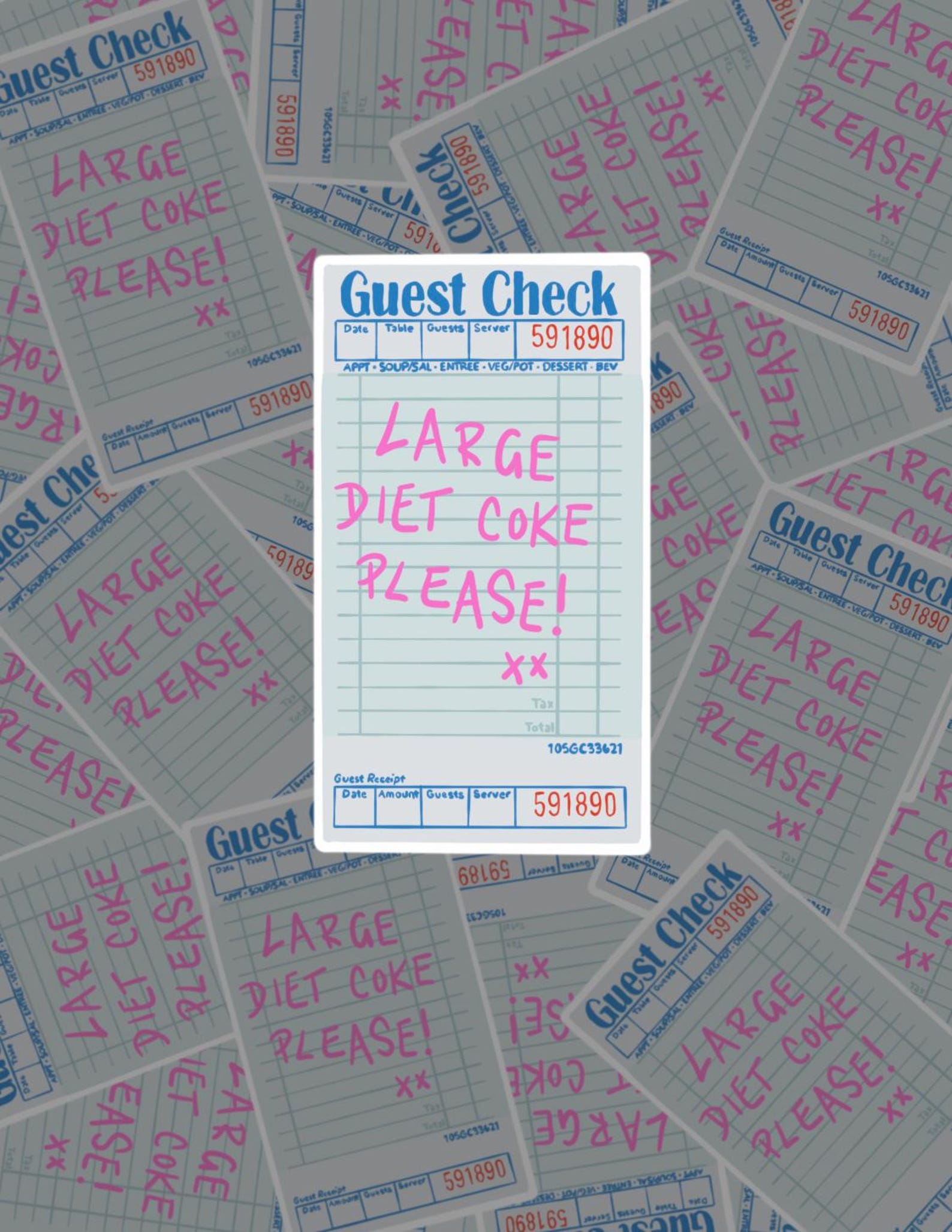 Large Diet Coke Order Sticker - Etsy
