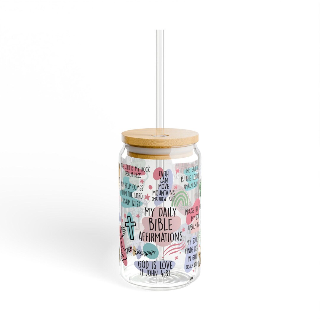 Daily Bible Affirmations Christian Beer Can Glass, 16oz - Etsy