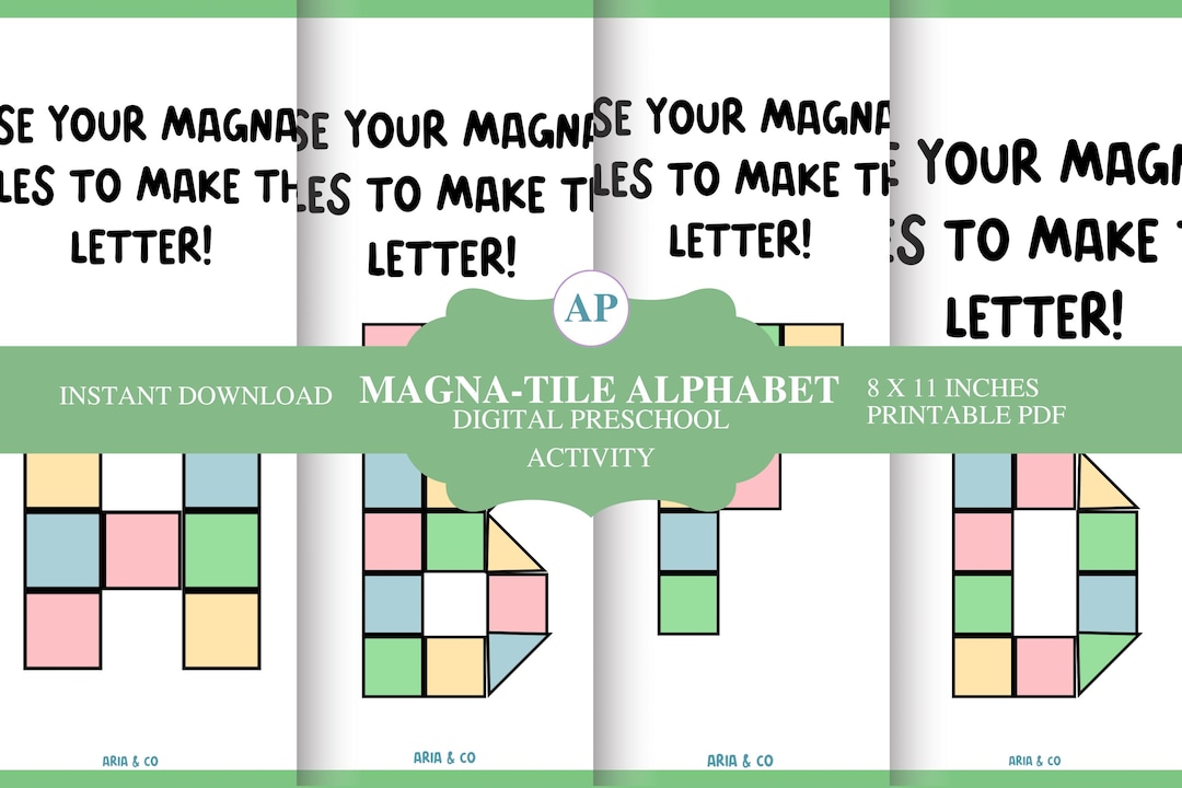 Magna-tile Letter Activity Printable, Preschool, Kindergarden, Grade 1 ...