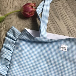 Cute Gingham Ruffle Tote Bag// Gift for Her, Pink Tote Bag, Pretty Tote ...