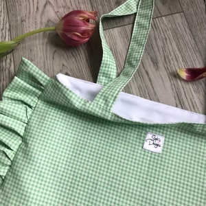 Cute Gingham Ruffle Tote Bag// Gift for Her, Pink Tote Bag, Pretty Tote ...