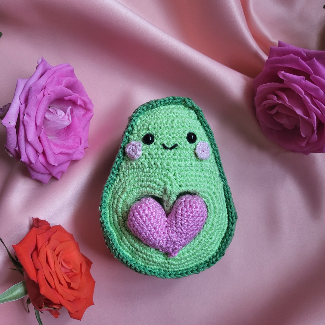Cute Crochet Avocado// Happy Avocado/ Avocado Plush/ Cute Crochet Gift ...
