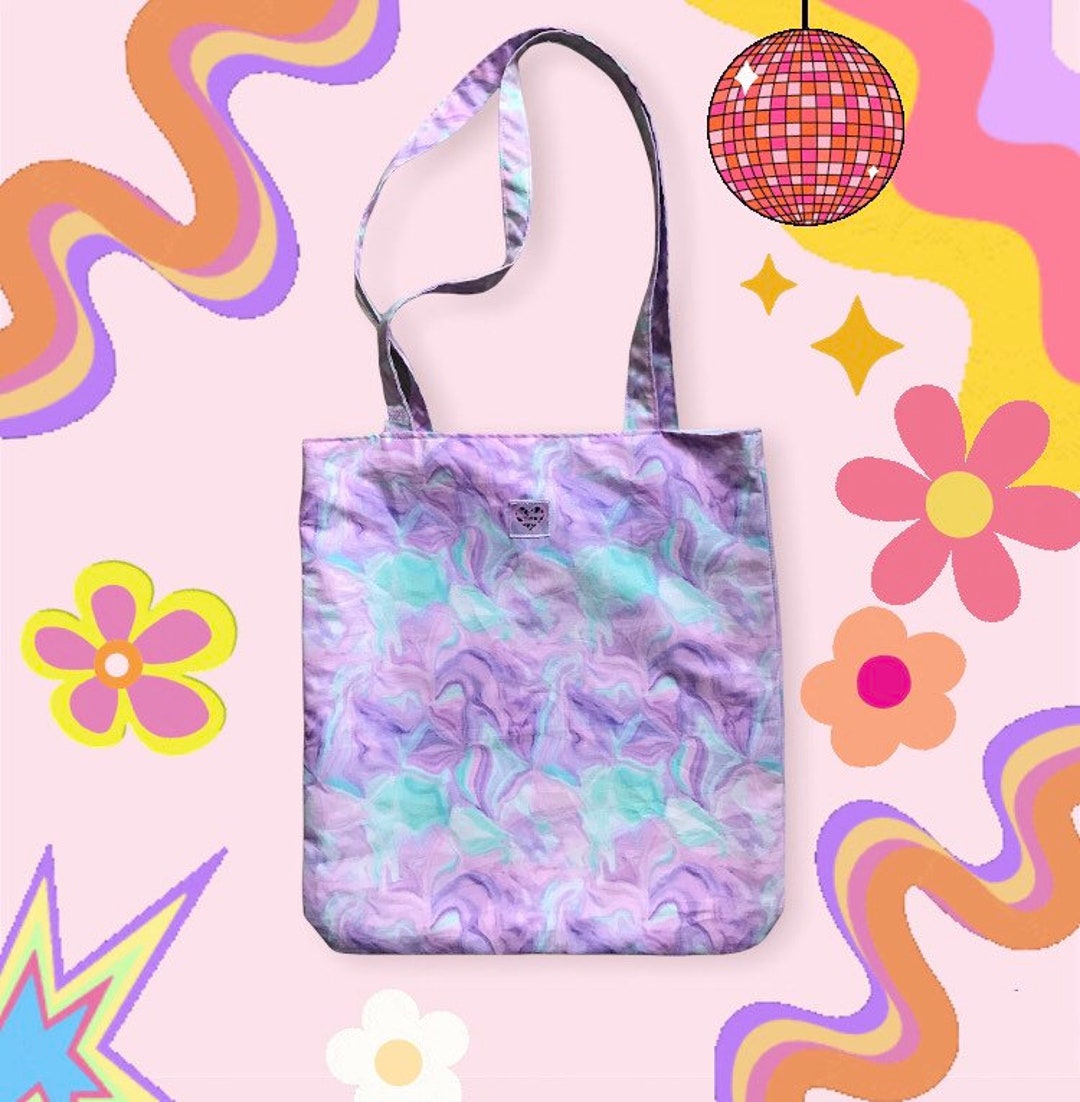 Cute Pastel Glitter Tote Bag// Gift for Her, Pastel Shopper Bag, Lilac ...