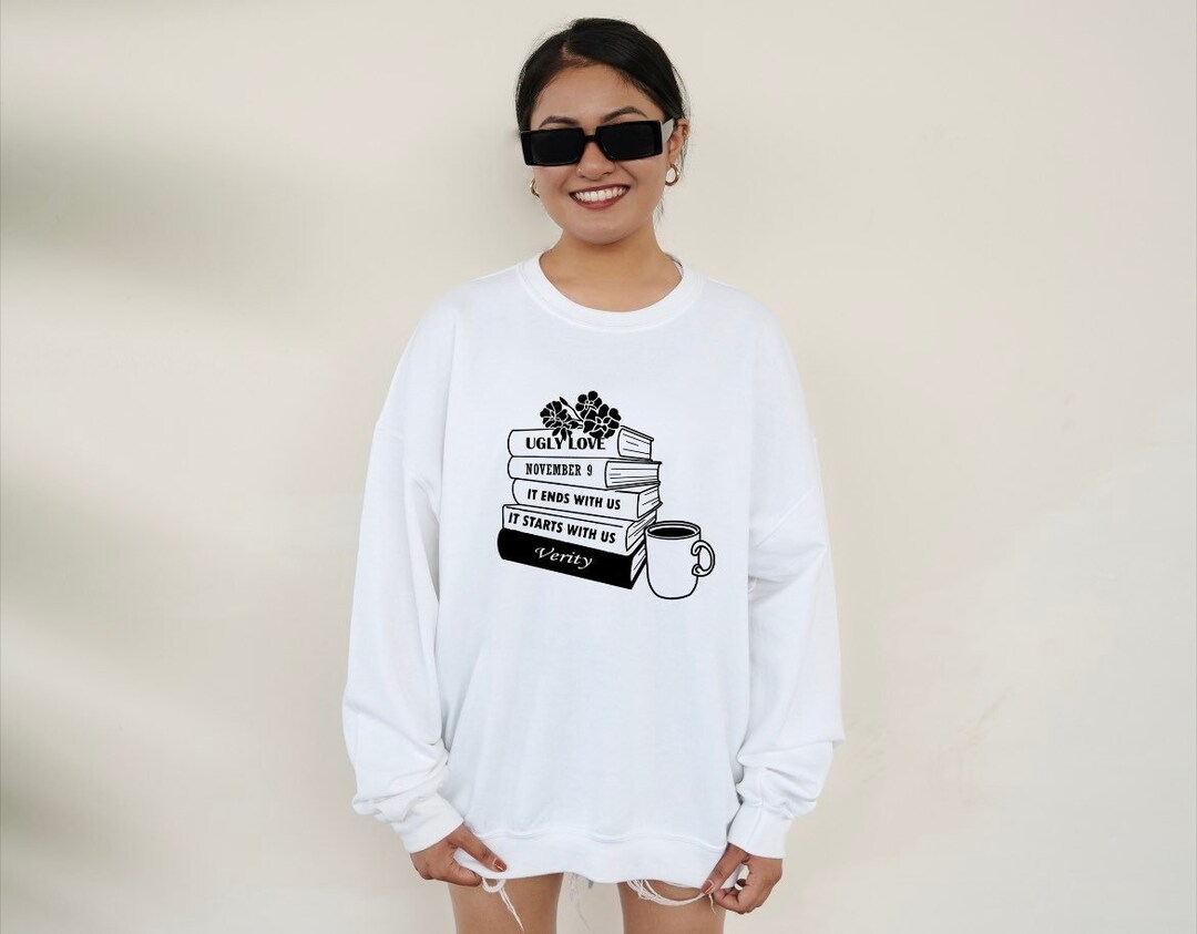 Coho Book Stack Crewneck Sweater | Colleen Hoover - Etsy