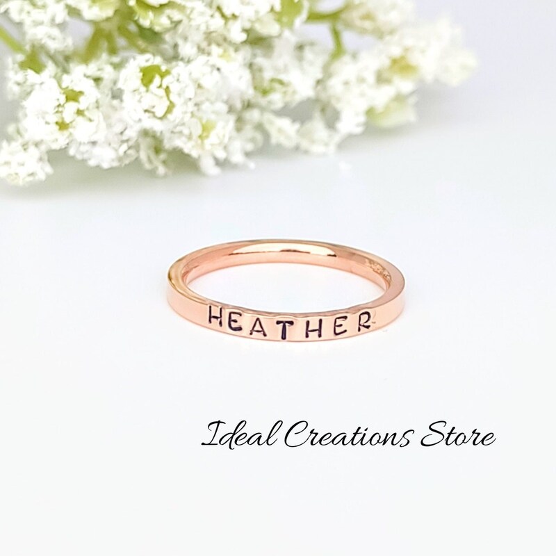 Stackable Name Ring - Etsy