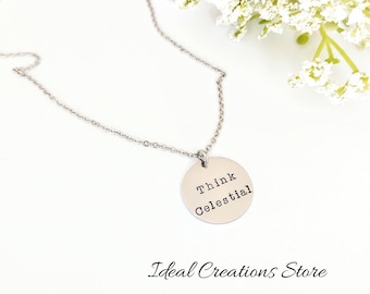 GOLD think Celestial NECKLACE Resin Wood Bar Charm - Etsy