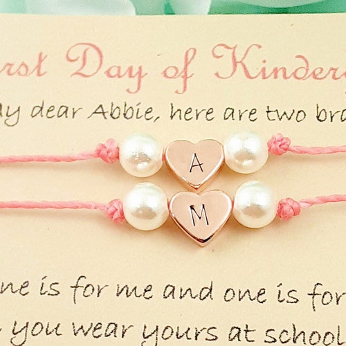 Back to School Beaded Heart Bracelet Set - Etsy