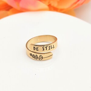 Be Still Wrap Ring, Religious Rings, Adjustable Wrap Ring ...