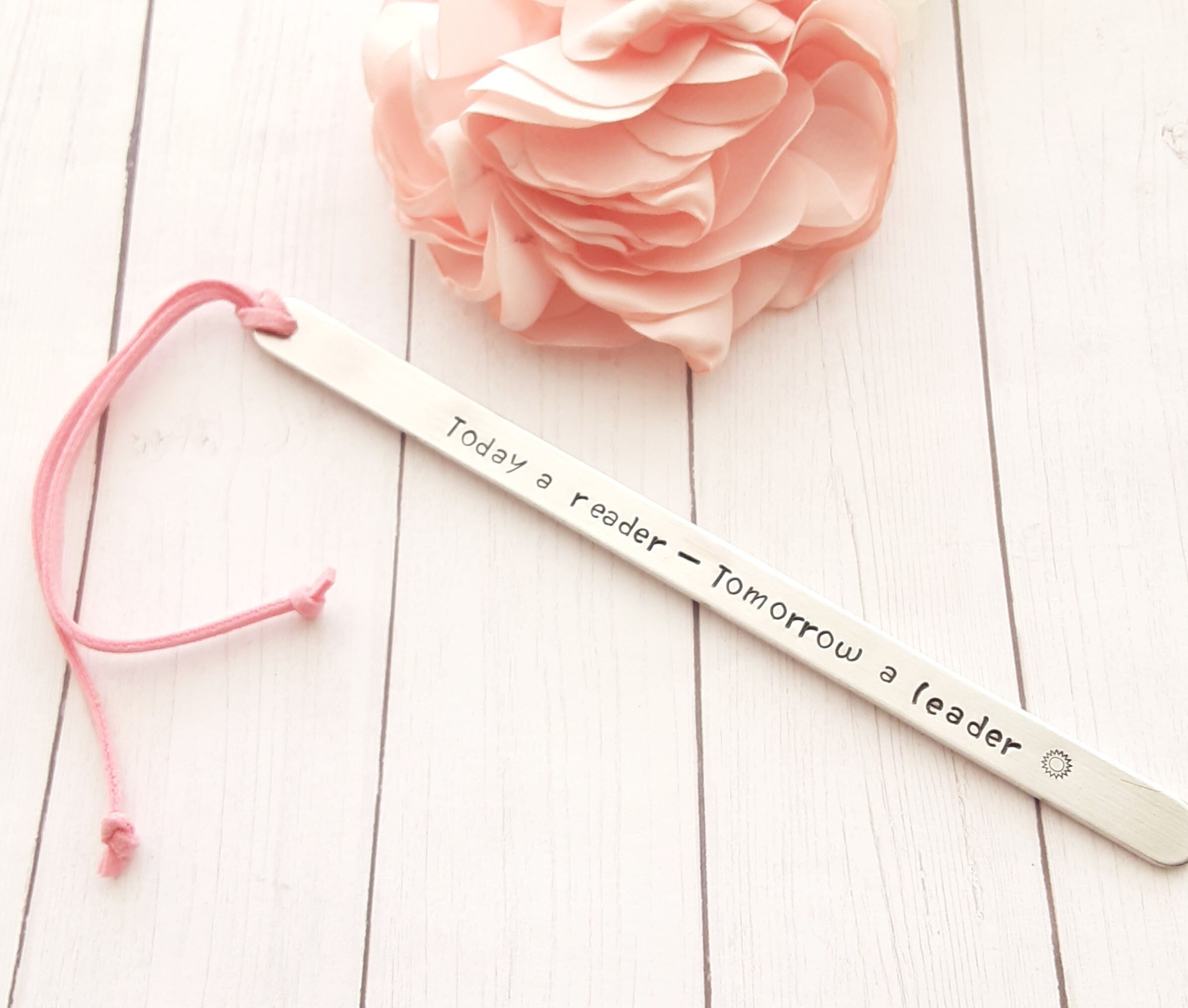 Personalized Metal Bookmark Hand Stamped Metal Bookmark With | Etsy