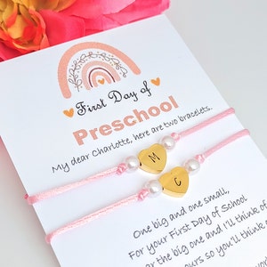 First Day of Preschool, First Day of School, Matching Bracelet, Back to ...